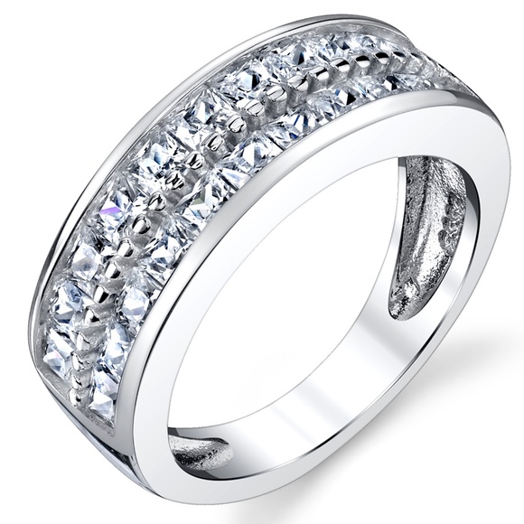 Accessories | Mens 2ct Double Row Sterling Silver Ring | Poshmark